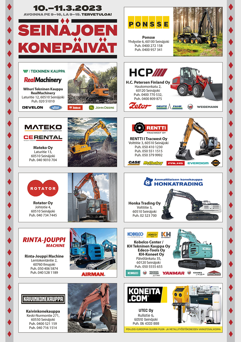 Seinäjoen Konepäivät maaliskuun toisena viikonloppuna - Konepörssi.com